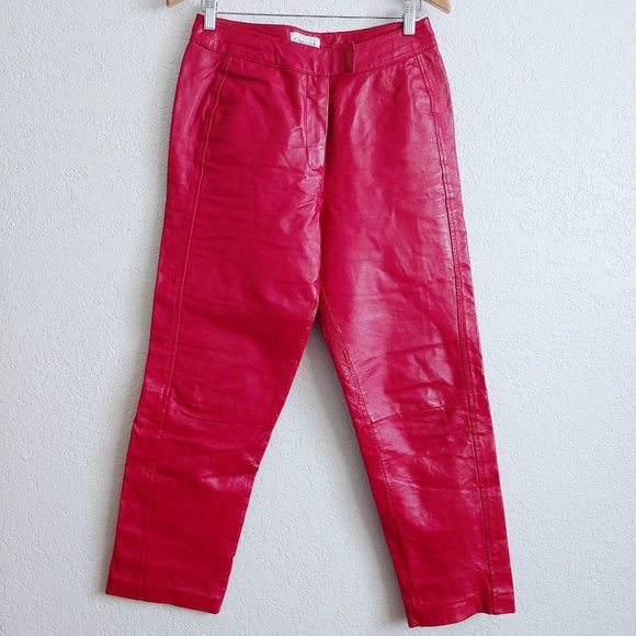 Chadwicks | Pants & Jumpsuits | Vintage Chadwicks Red Leather Straight ...